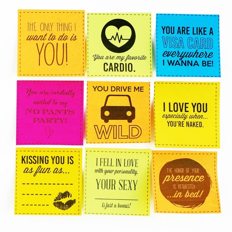 Sexy Sticky Notes for Your Spouse - from Date Your Spouse