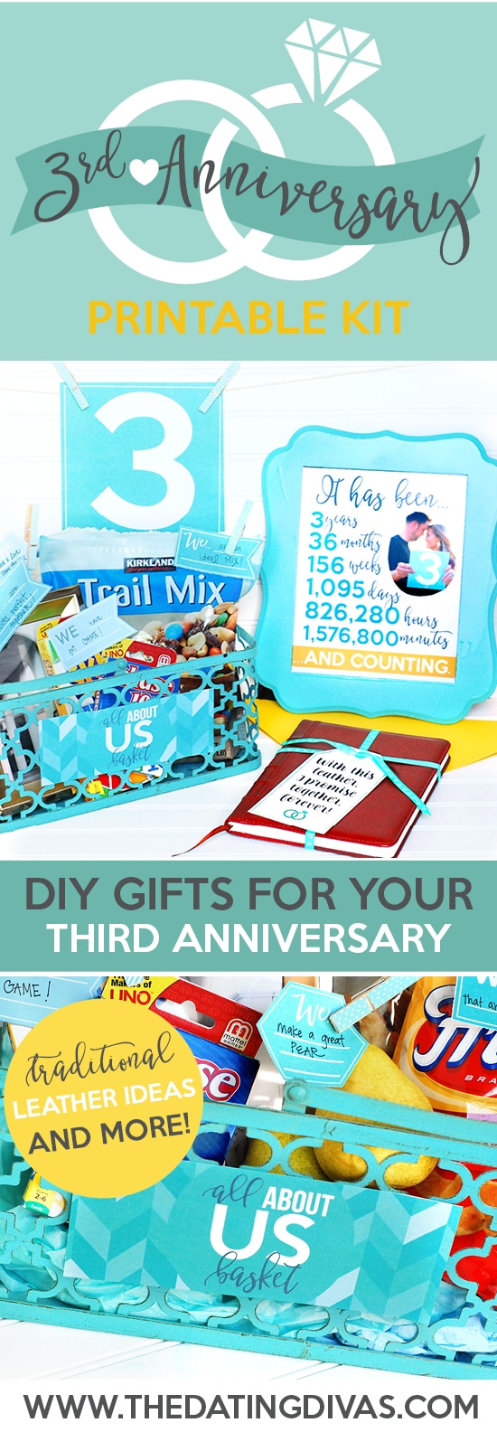 Third Anniversary Gift Printable Kit - Date Your Spouse
