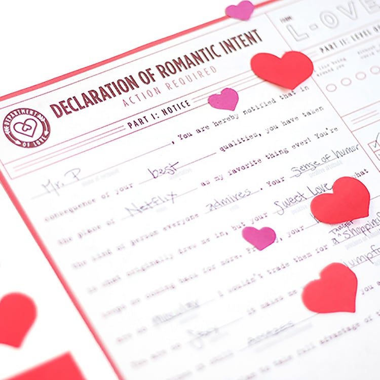Declaration of Love Card {Printables & Gifts} - Date Your Spouse