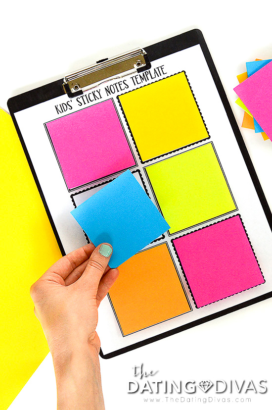 Kids' Printable Sticky Notes - From Date Your Spouse