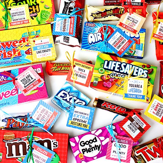 FREE Candy Bar Gift Tags with Clever Candy Puns - Date Your Spouse