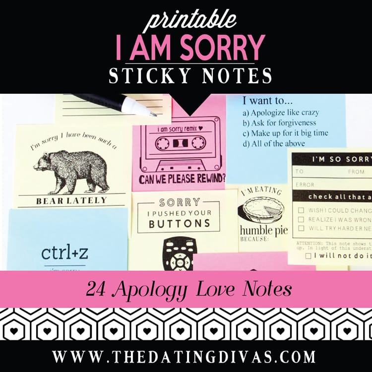Printable Love Sticky Notes For Him or Her - Date Your Spouse