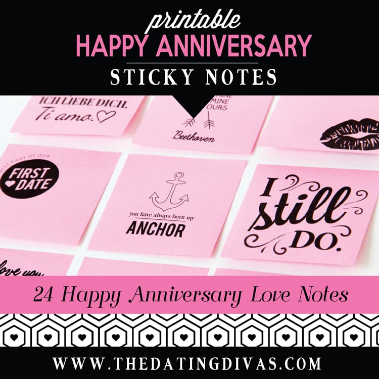 Printable Love Sticky Notes For Him or Her - Date Your Spouse